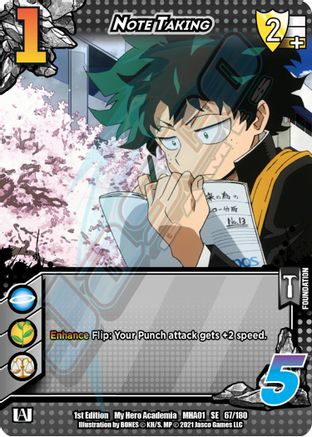 Note Taking My Hero Academia: Series 01 | My Hero Academia | CardTrader