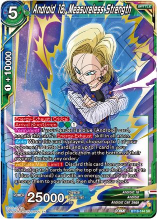 Android 18, Measureless Strength Dawn of the Z-Legends | Dragon Ball ...
