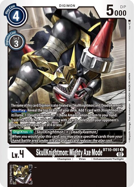 SkullKnightmon: Mighty Axe Mode BT-10: Xros Encounter | Digimon ...