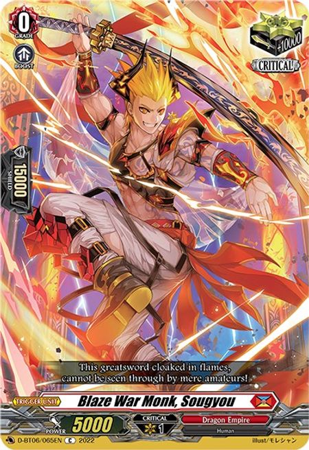 Blaze War Monk, Sougyou Blazing Dragon Reborn | Vanguard | CardTrader