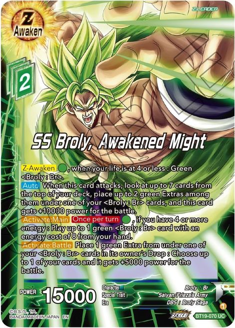 SS Broly, Awakened Might Fighter's Ambition | Dragon Ball Super ...