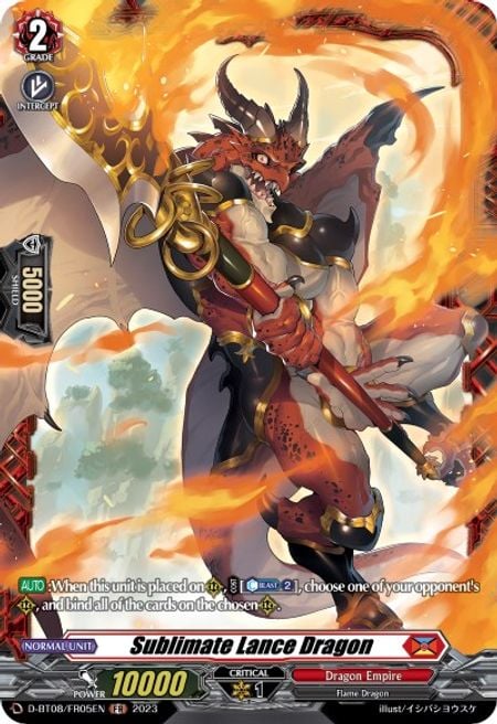 Sublimate Lance Dragon Minerva Rising | Vanguard | CardTrader