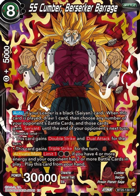 SS Cumber, Berserker Barrage Power Absorbed | Dragon Ball Super ...