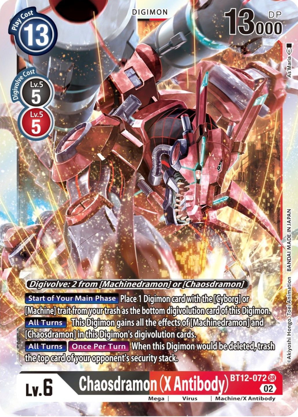 Chaosdramon (X Antibody) BT-12: Across Time | Digimon | CardTrader