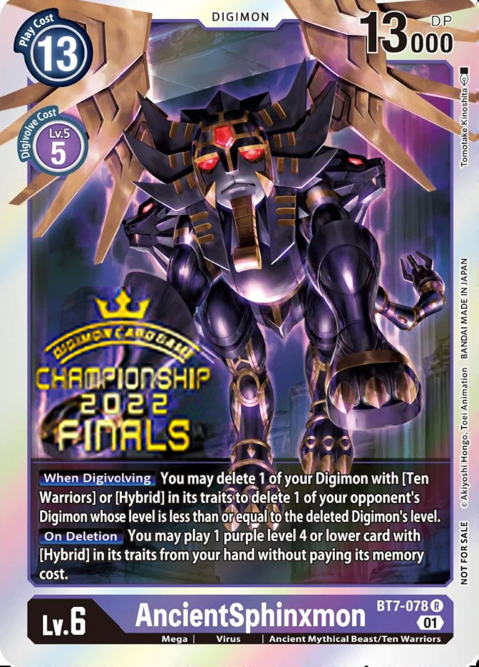 AncientSphinxmon Championship 2022 | Digimon | CardTrader