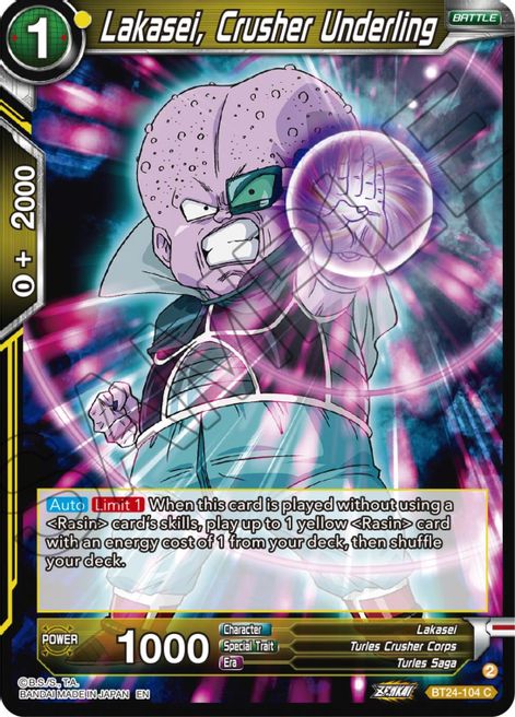 Lakasei, Crusher Underling Beyond Generations | Dragon Ball Super ...