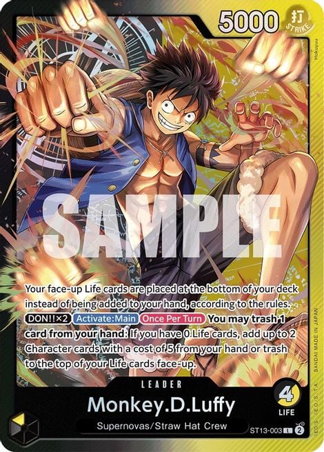 Monkey.D.Luffy ST-13: Ultra Deck - The Three Brothers | One Piece ...