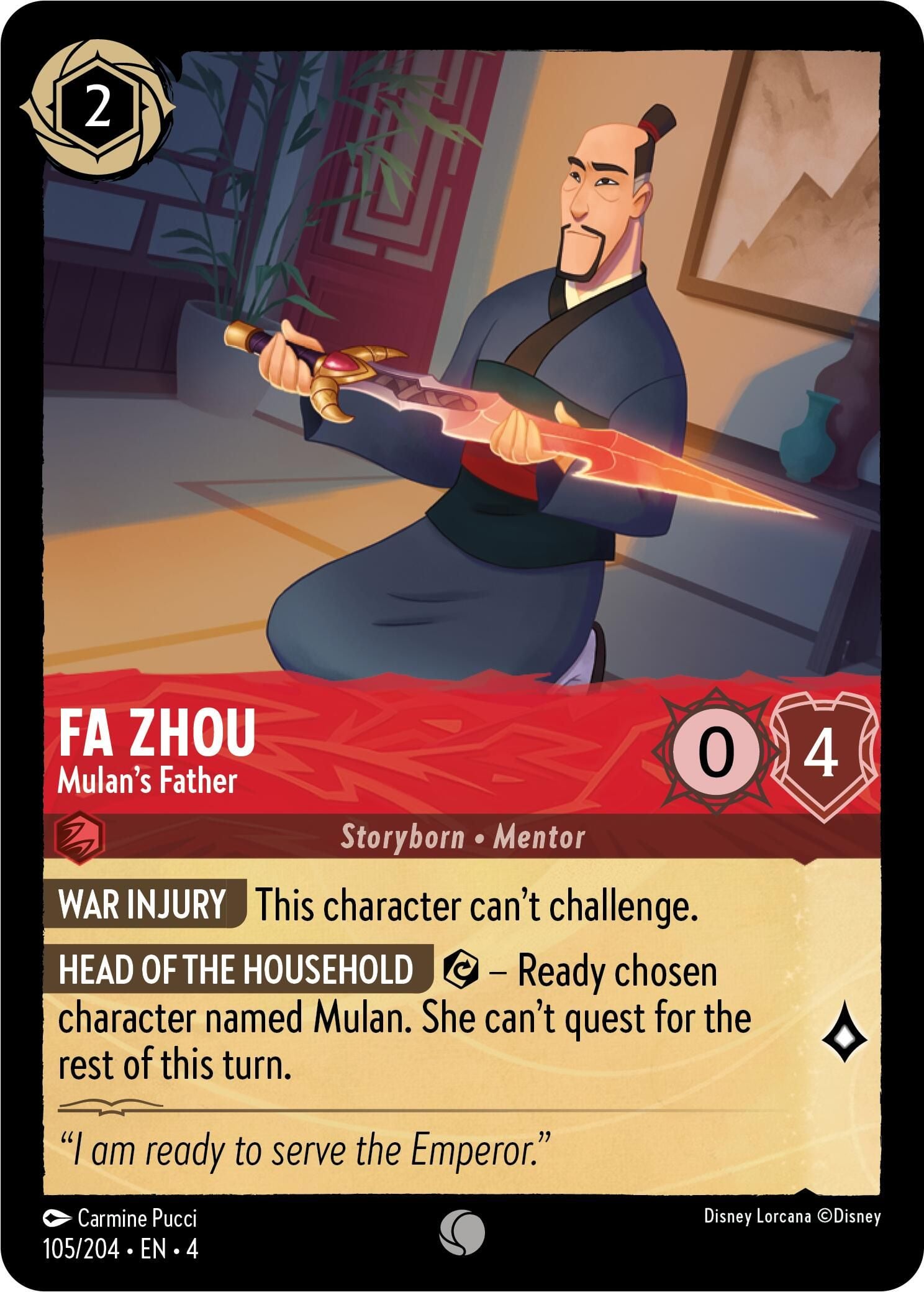 Fa Zhou - Mulan's Father Ursula's Return | Lorcana | CardTrader