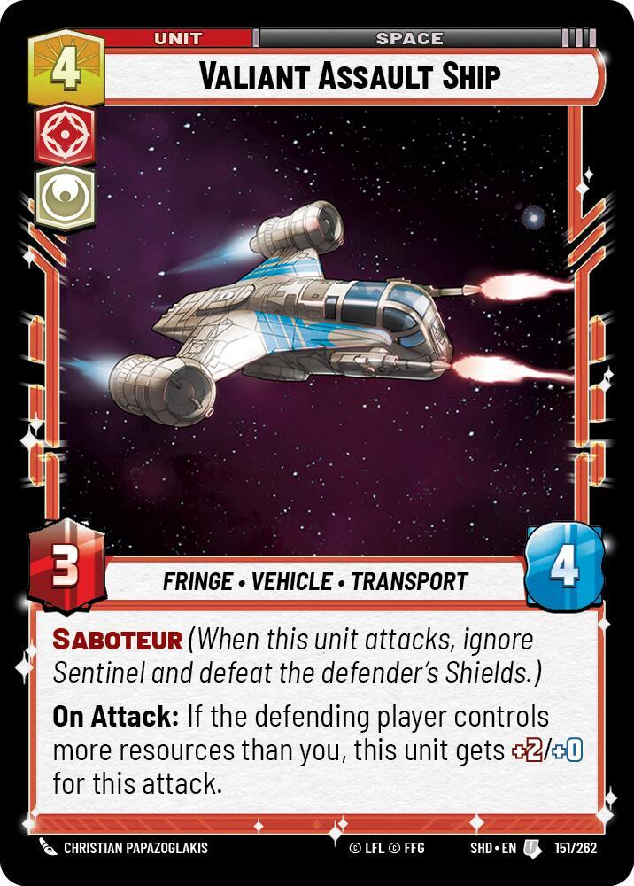 Valiant Assault Ship Shadows of the Galaxy | Star Wars | CardTrader