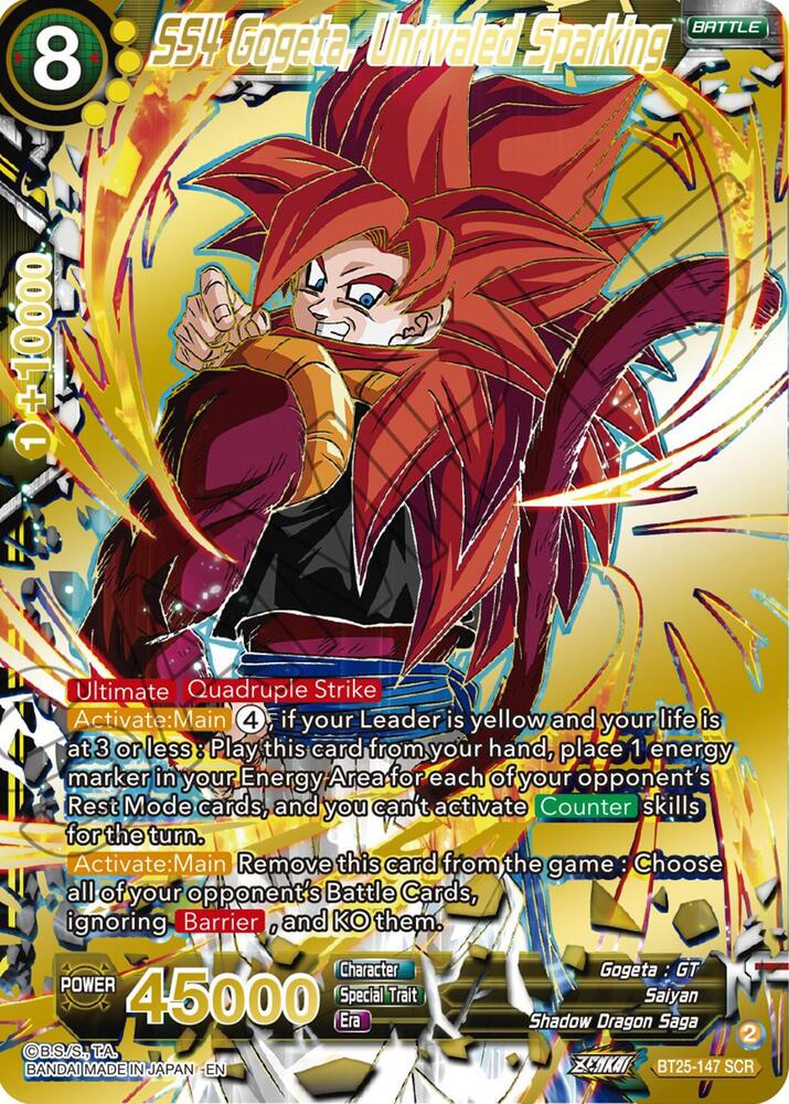SS4 Gogeta, Unrivaled Sparking Legends of the Dragon Balls | Dragon Ball Super | CardTrader