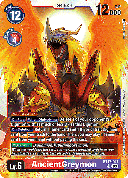 AncientGreymon BT-17: Secret Crisis | Digimon | CardTrader