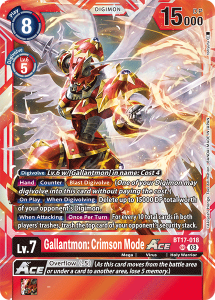 Gallantmon: Crimson Mode Ace BT-17: Secret Crisis | Digimon | CardTrader