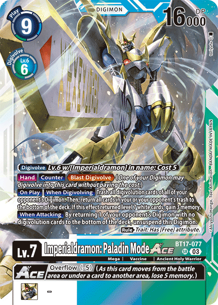 Imperialdramon: Paladin Mode Ace BT-17: Secret Crisis | Digimon | CardTrader