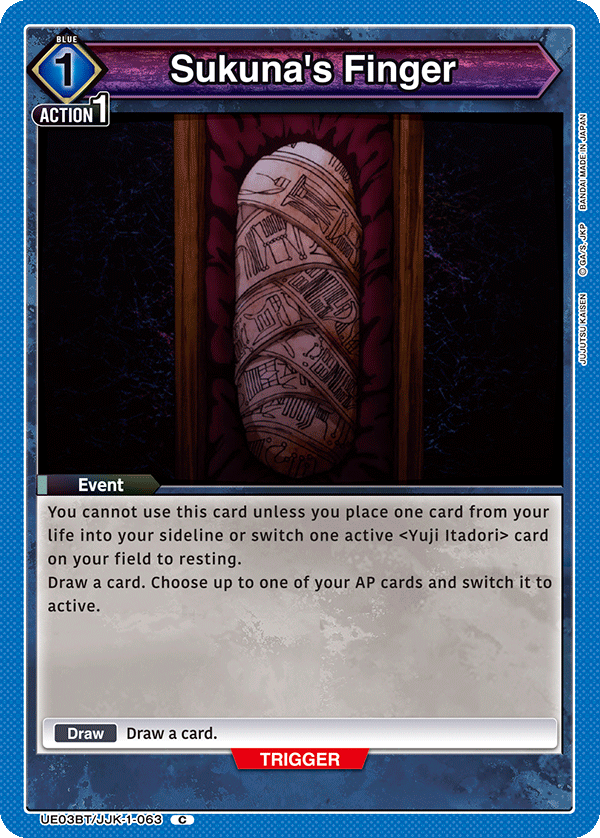 Sukuna's Finger Jujutsu Kaisen | Union Arena | CardTrader