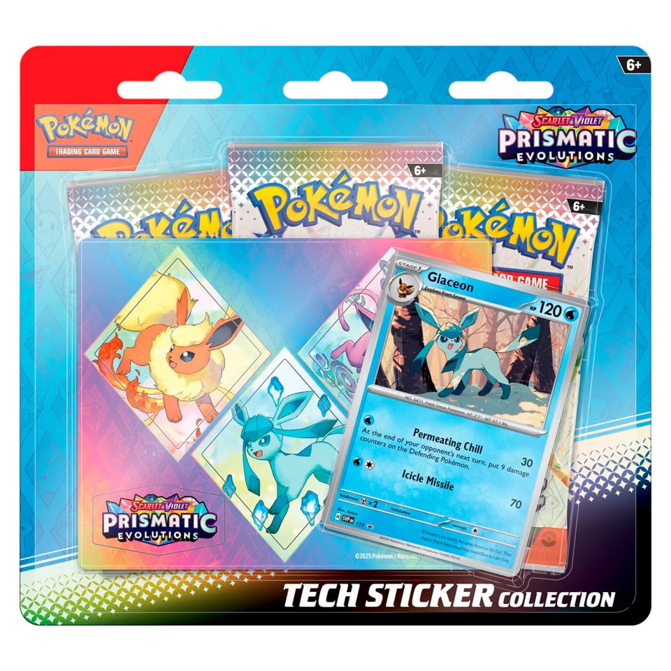 Prismatic Evolutions: Glaceon Tech Sticker Collection Prismatic ...