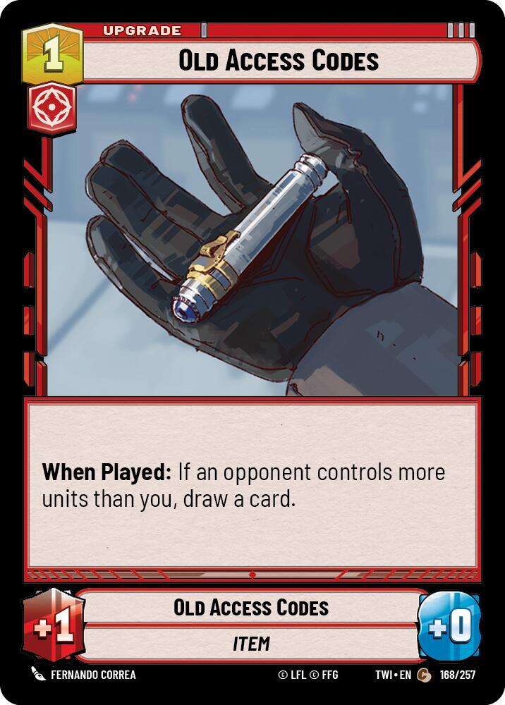 Old Access Codes Twilight of the Republic | Star Wars | CardTrader