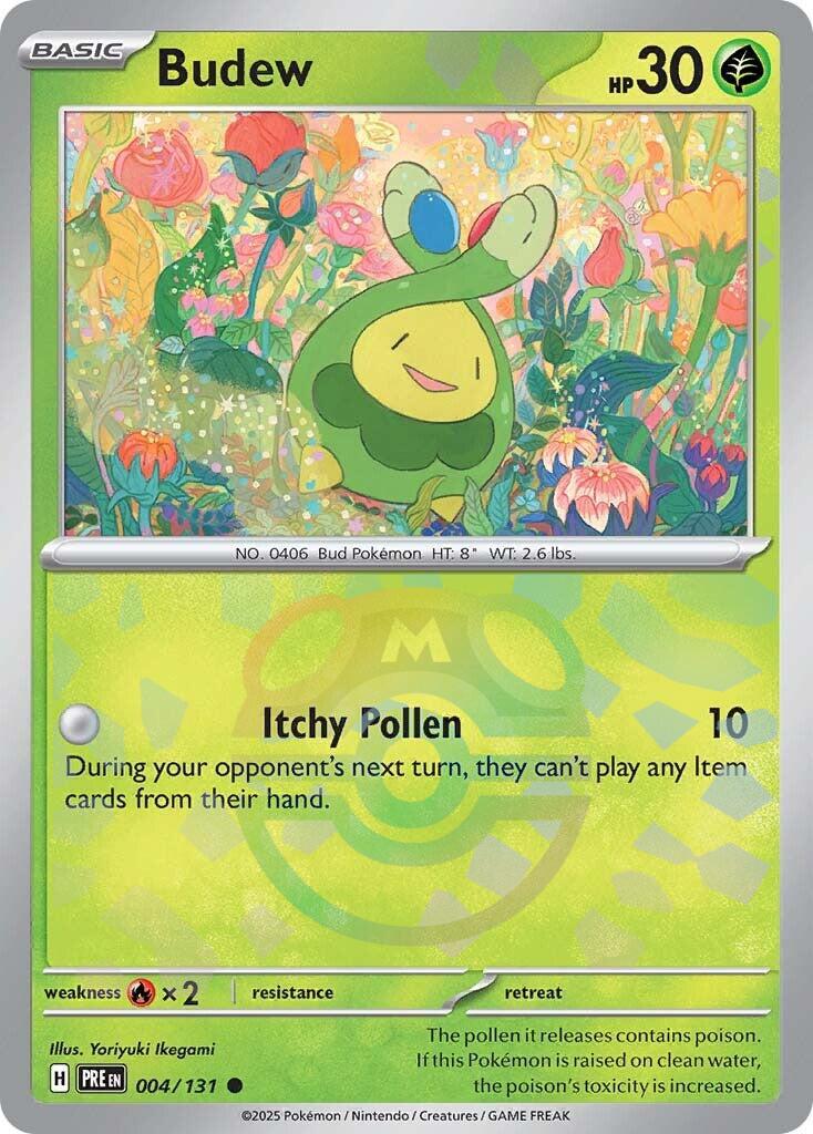 Budew Prismatic Evolutions - Master Ball Reverse Holo | Pokémon ...