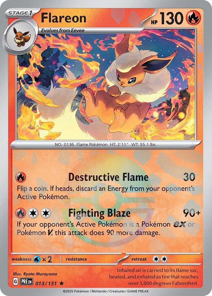 Flareon Prismatic Evolutions - Poké Ball Reverse Holo | Pokémon ...