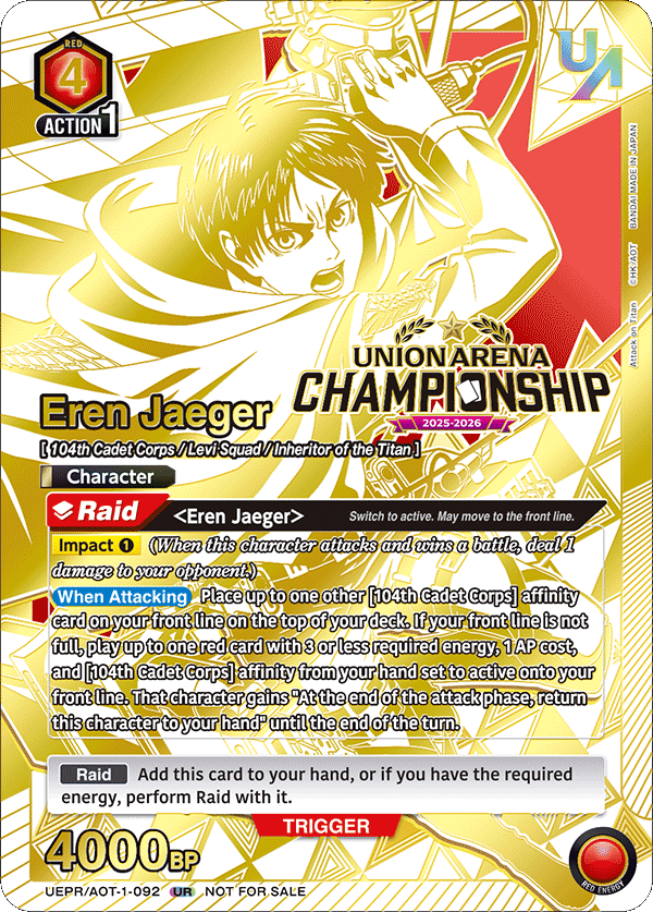 Eren Jaeger Union Arena Championships Promo | Union Arena | CardTrader