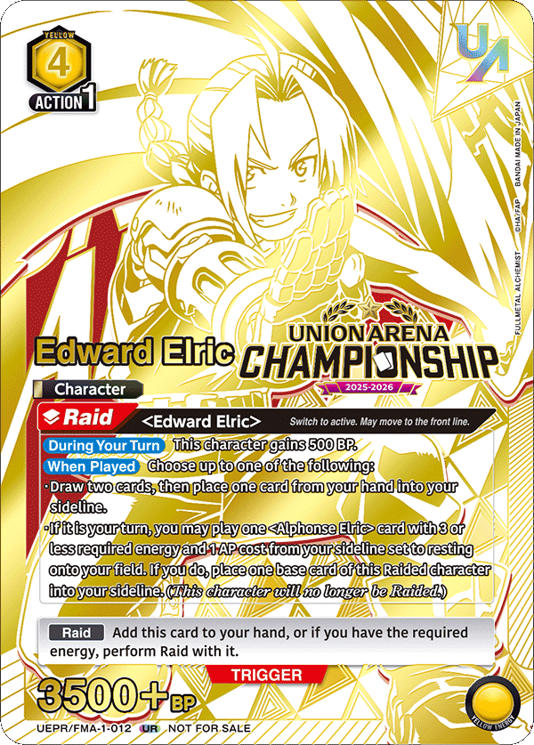 Edward Elric Union Arena Championships Promo | Union Arena | CardTrader
