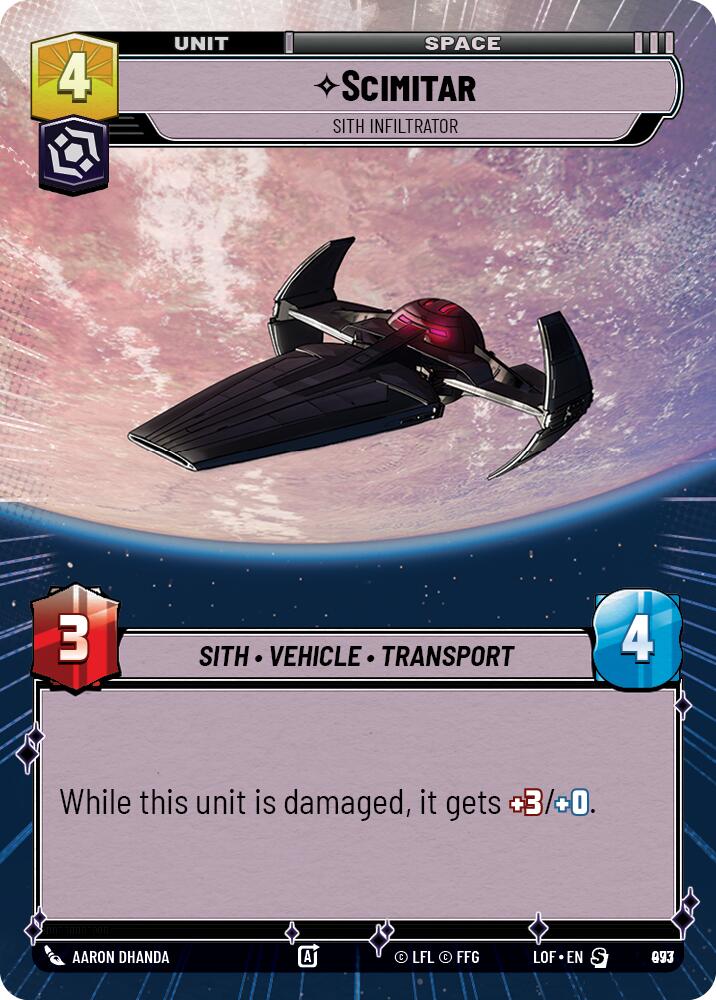 Scimitar - Sith Infiltrator Legends of the Force Variants | Star Wars ...