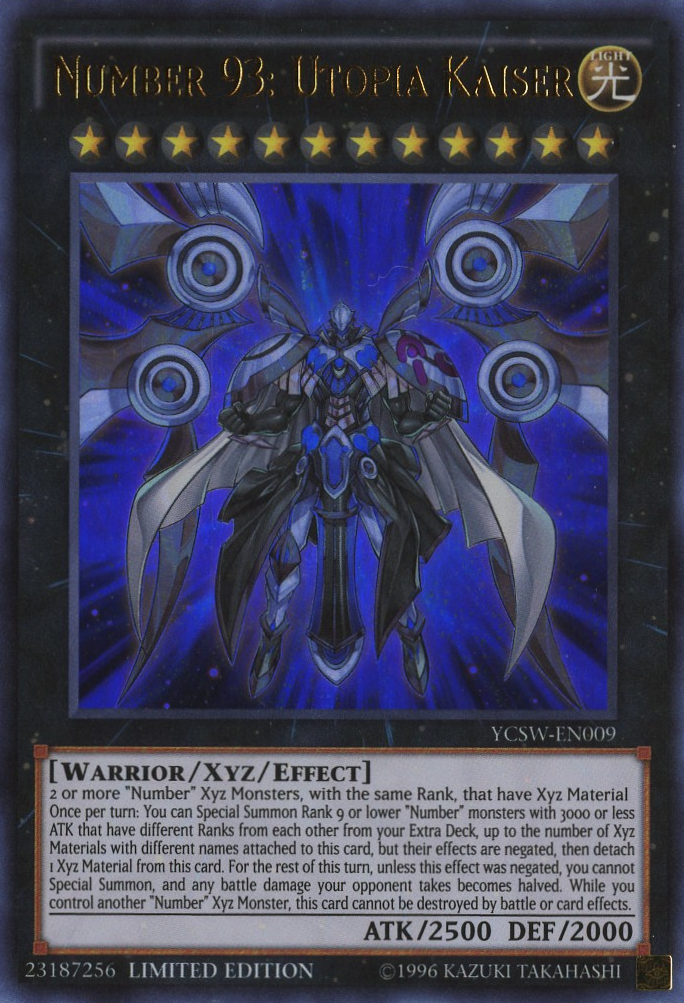 Number 93: Utopia Kaiser Yu-Gi-Oh! Championship Series Prize Cards | Yu ...
